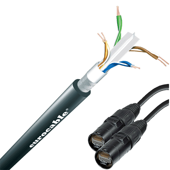 Eurocable ER6N5B6SM3Y кабель CAT6 S-UTP, Ethercon 5 black, 3м купить по ...