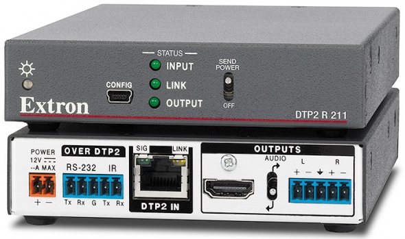 Extron DTP2 R 211 Приёмник DTP2 с деэмбедированием аудио для HDMI 4K/60 ...