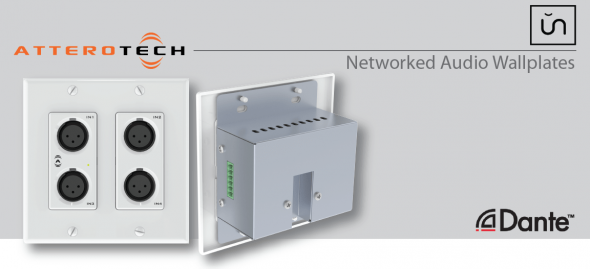 AtteroTech unDX4I Интерфейс Dante, 4x2 канальная настенная врезная ...
